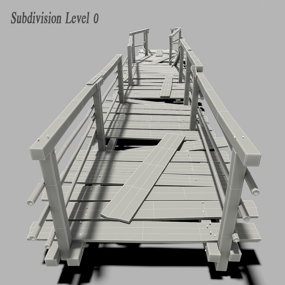 Old Plank Bridge 3d Max