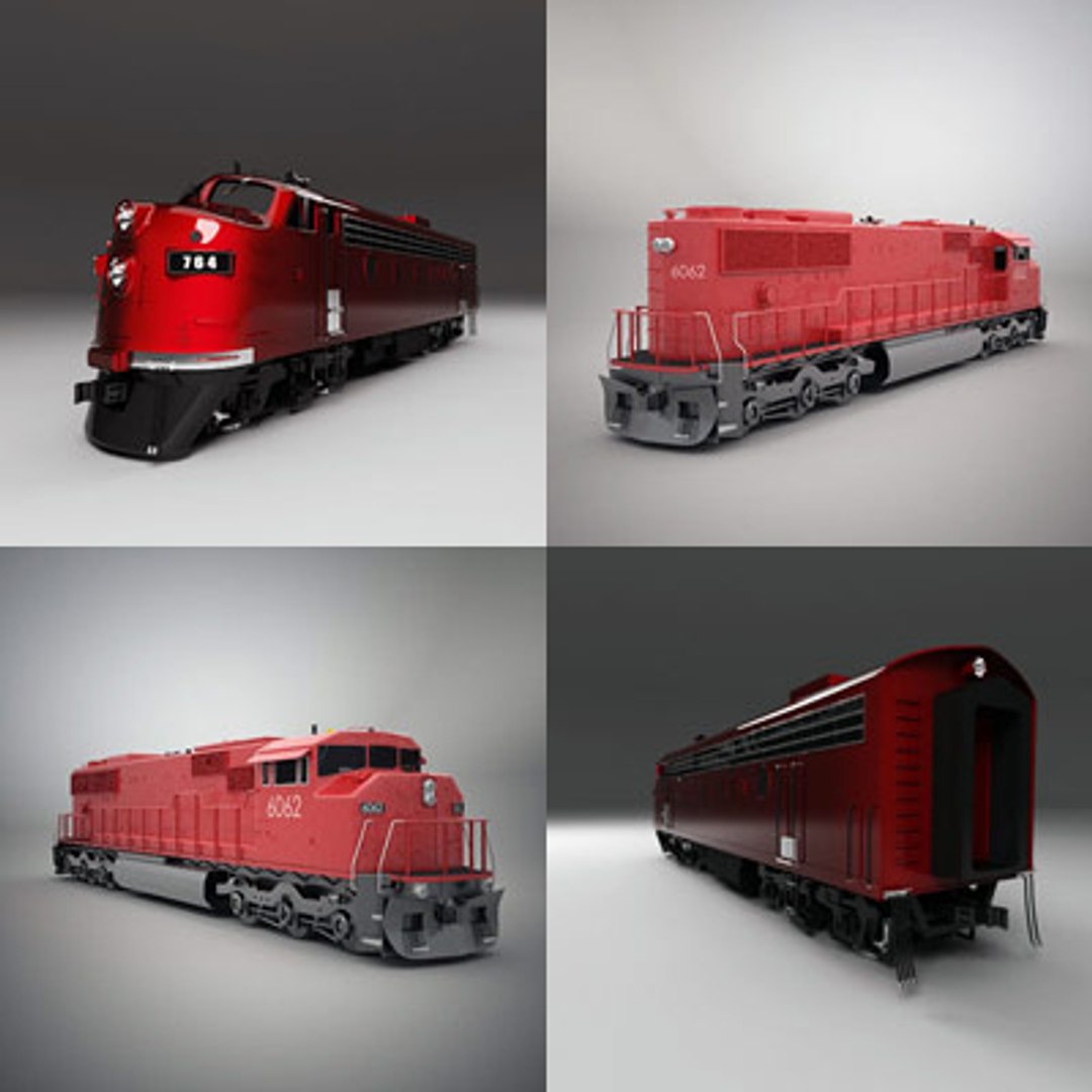 3d emd sd60m locomotive model