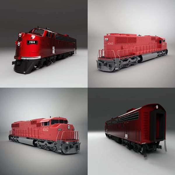 3d emd sd60m locomotive model
