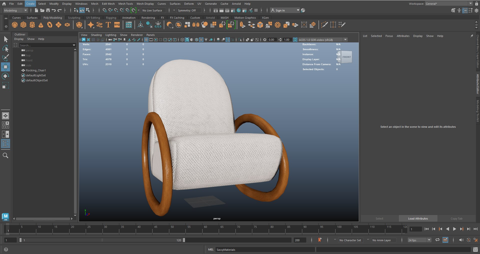 3D Rocking ChairRocking Chair AR VR PBR Lowpoly with game ready 3d ...
