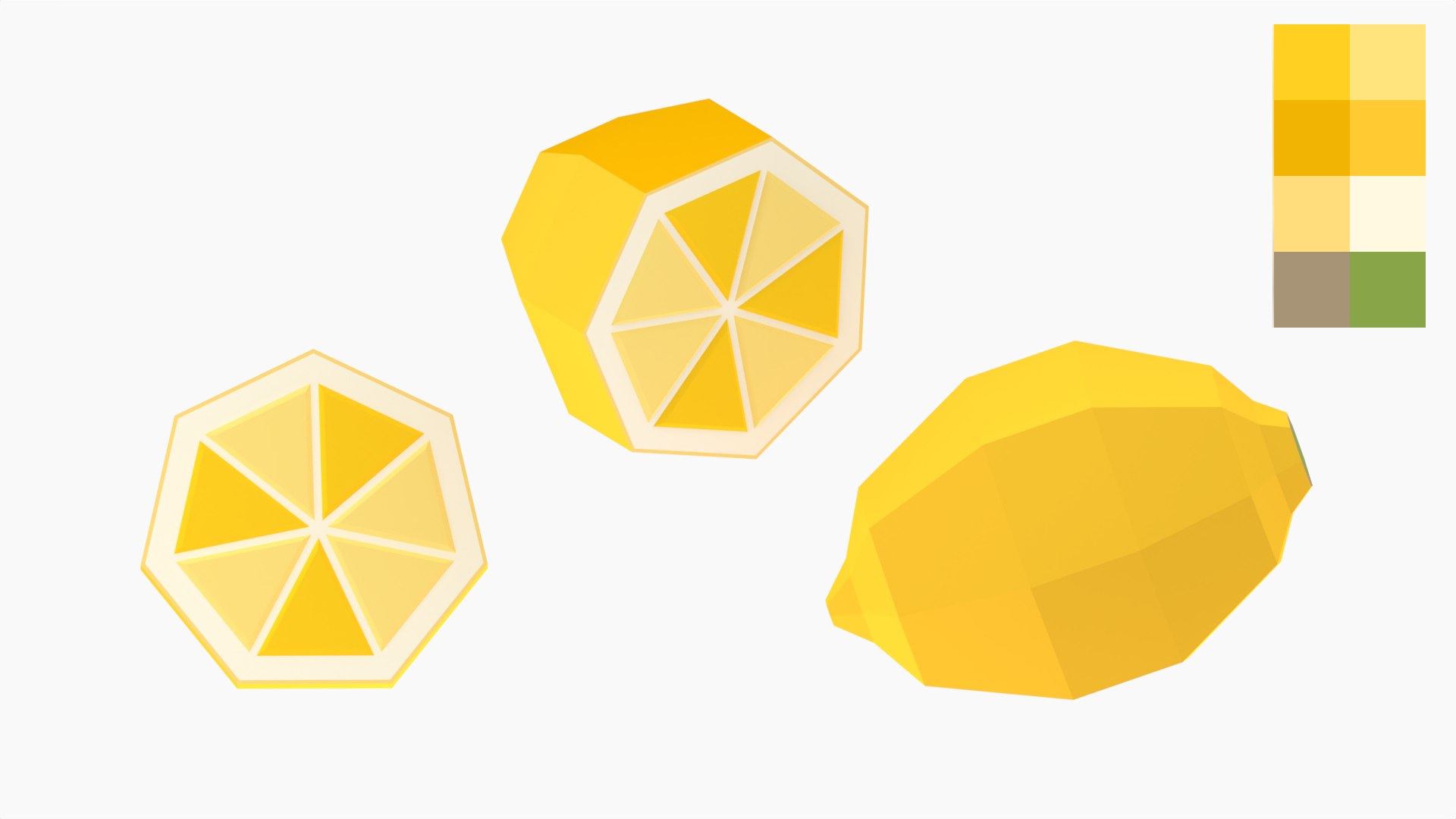 3D Lemon low poly - TurboSquid 1854173