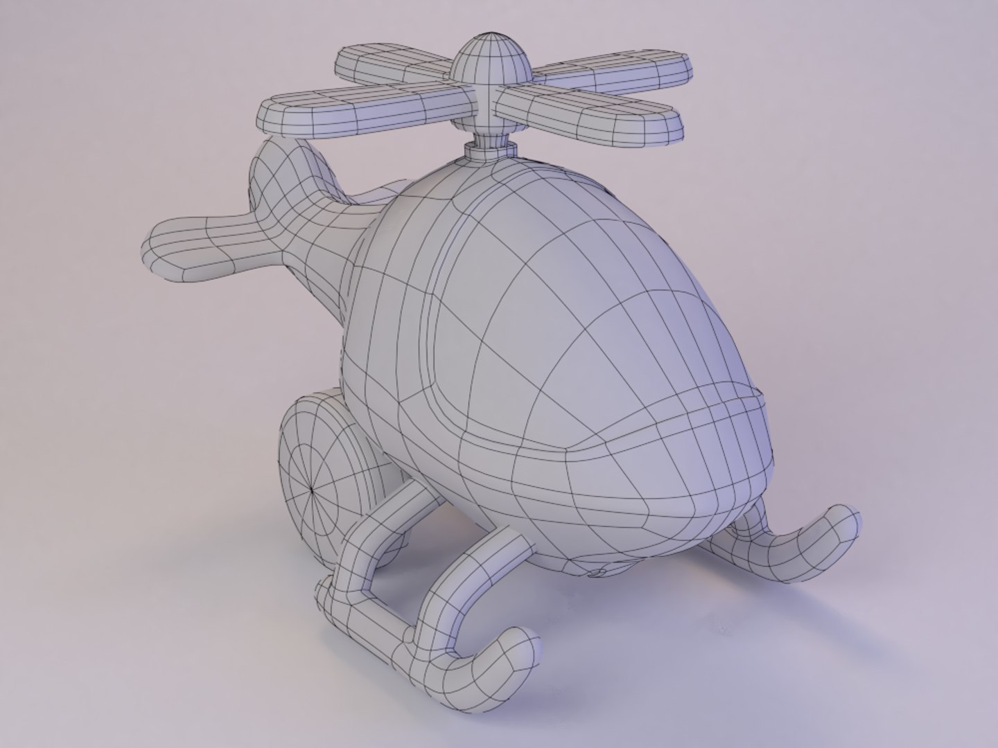 Cute Cartoon Toy Helicopter Chopper 3D Model - TurboSquid 1525709