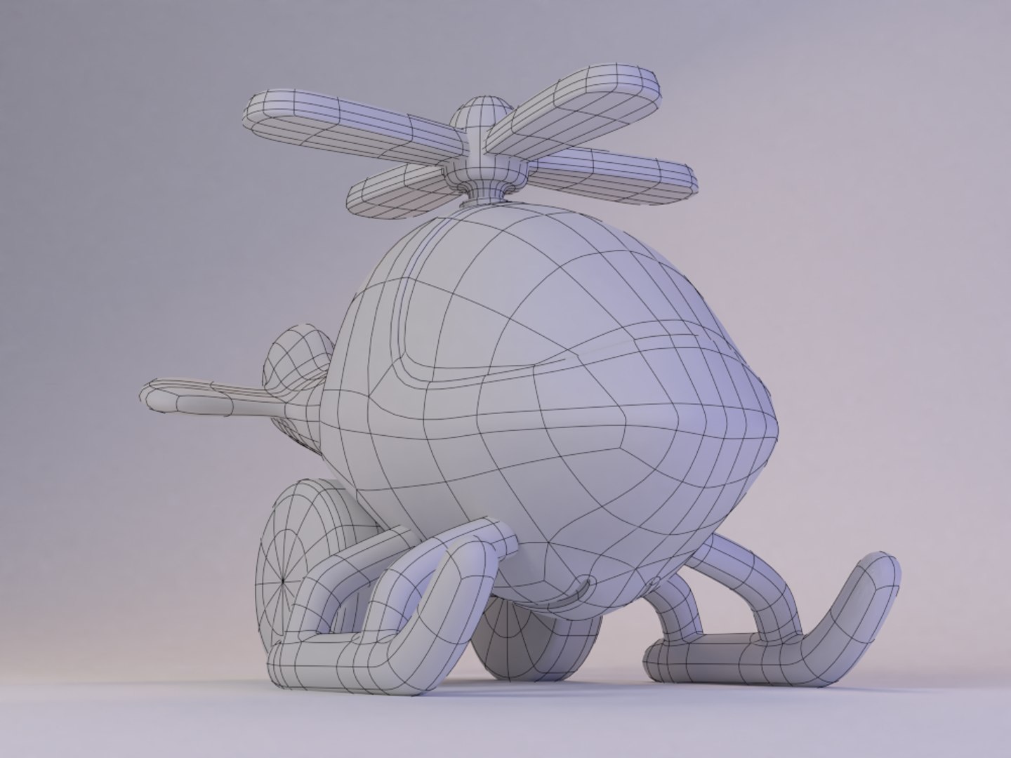 Cute Cartoon Toy Helicopter Chopper 3D Model - TurboSquid 1525709