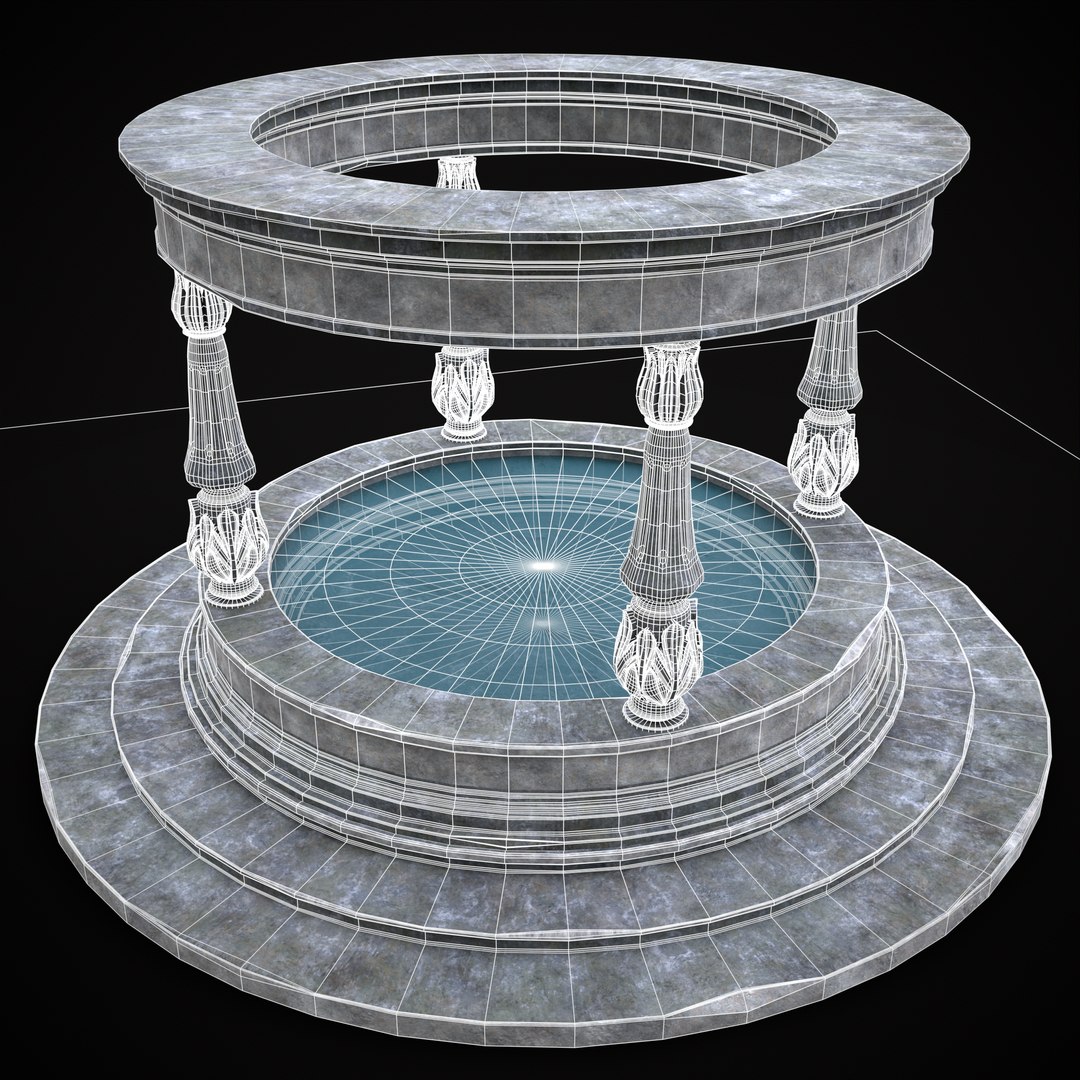 Floral Water Fountain Model - TurboSquid 2085911