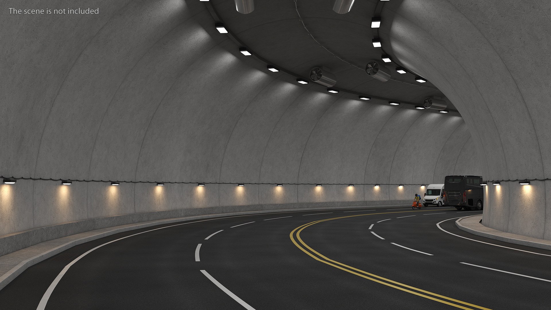 3D Model Car Tunnel Structure Section Turn - TurboSquid 2269806