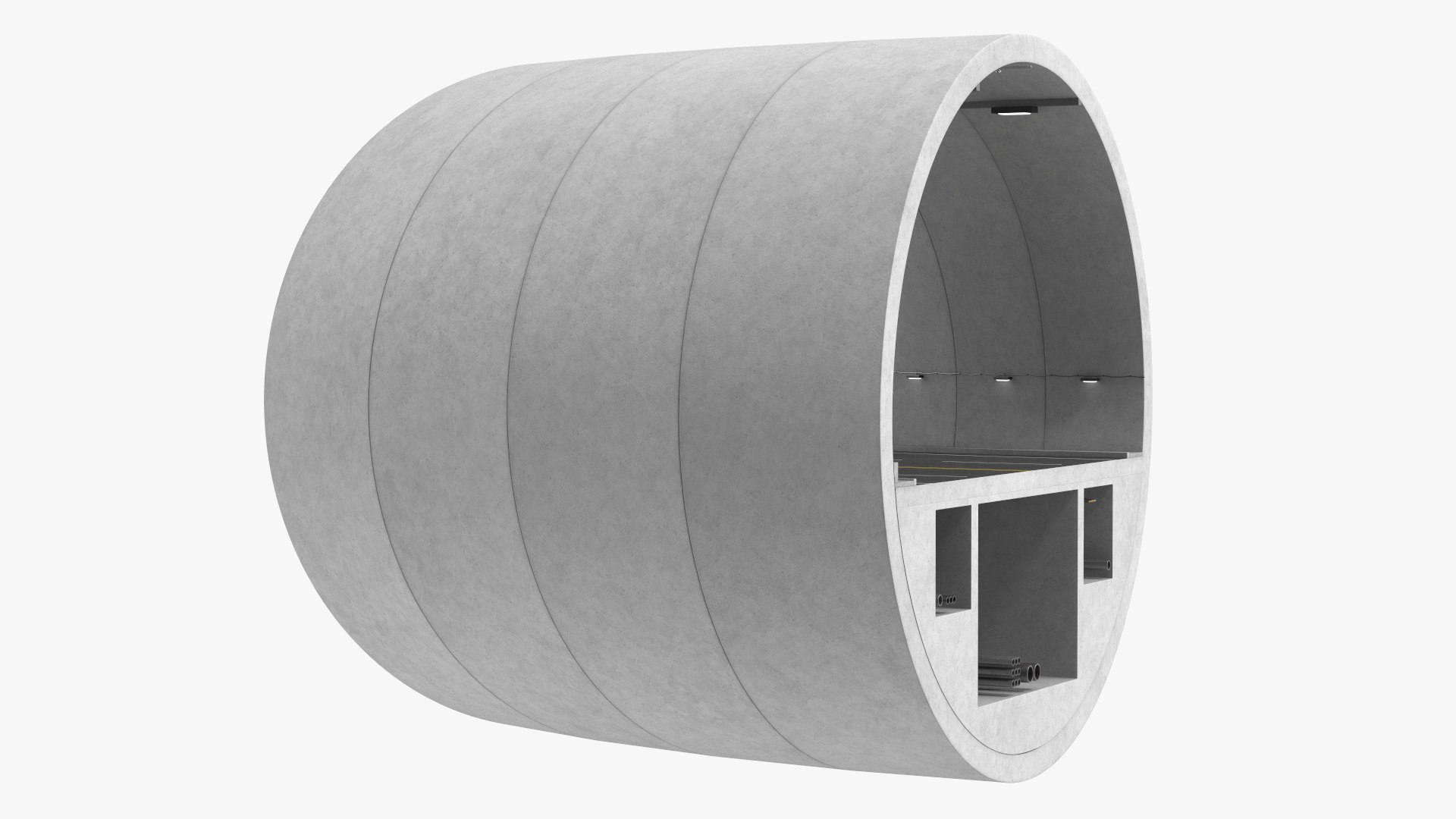 3D Model Car Tunnel Structure Section Turn - TurboSquid 2269806