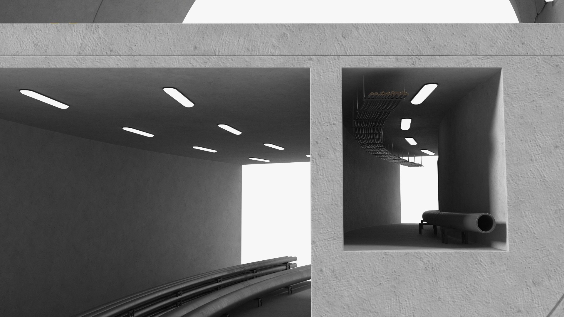 3D Model Car Tunnel Structure Section Turn - TurboSquid 2269806