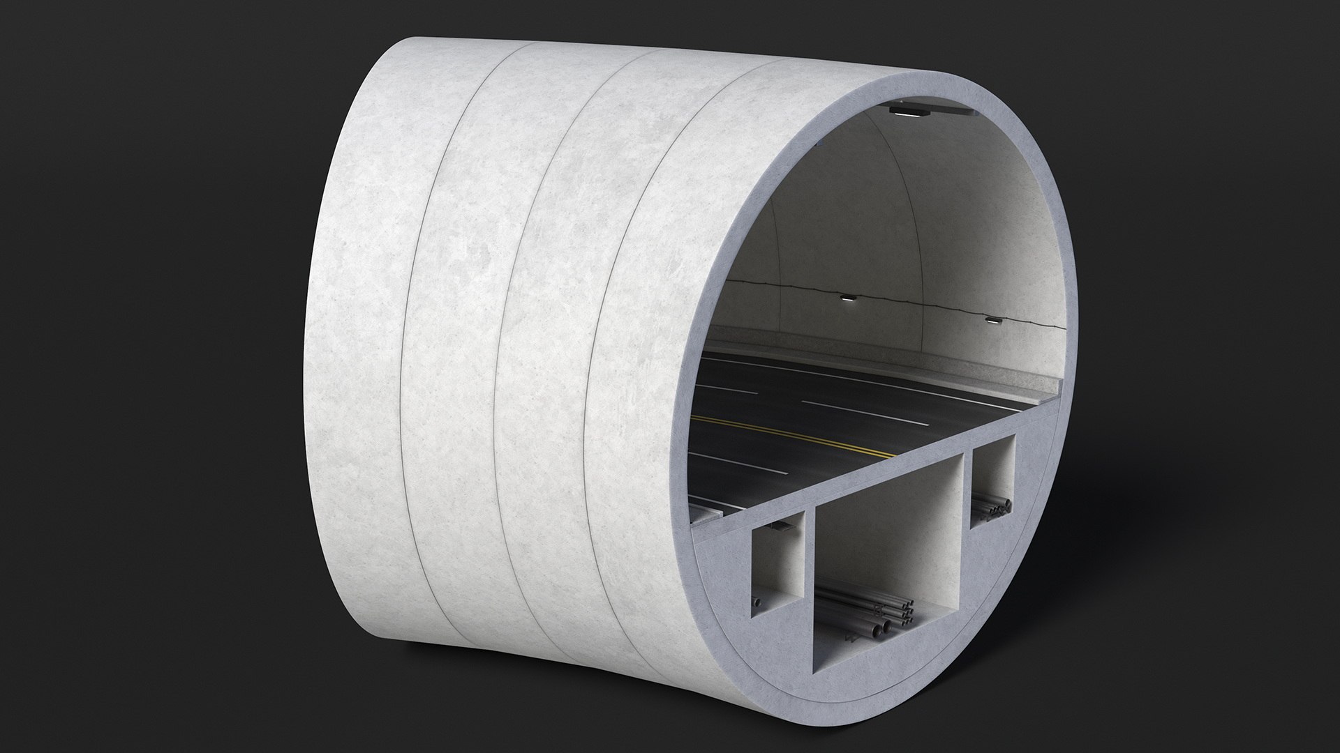 3D Model Car Tunnel Structure Section Turn - TurboSquid 2269806