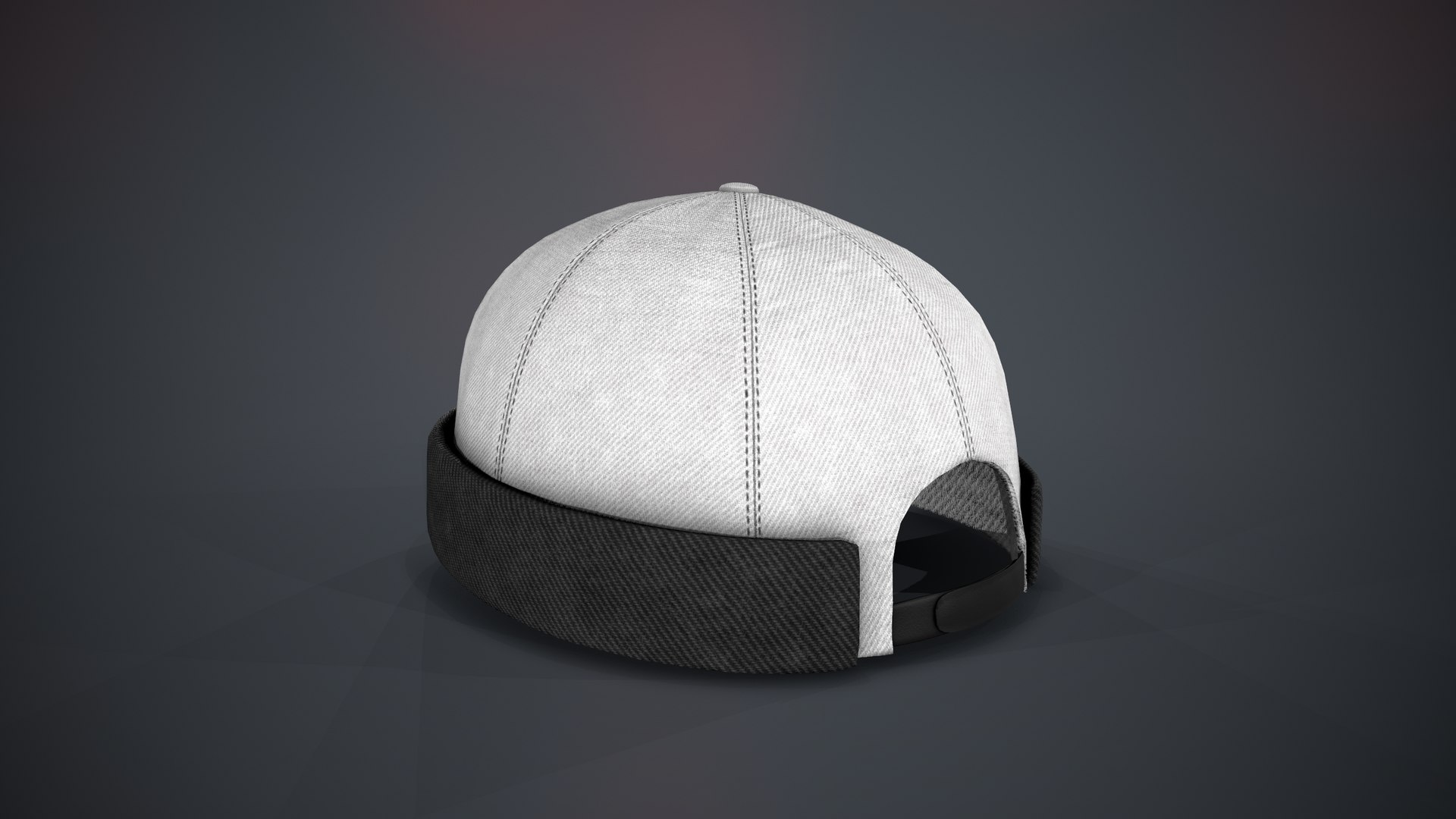 White jeans brimless cap 3D model - TurboSquid 1657473