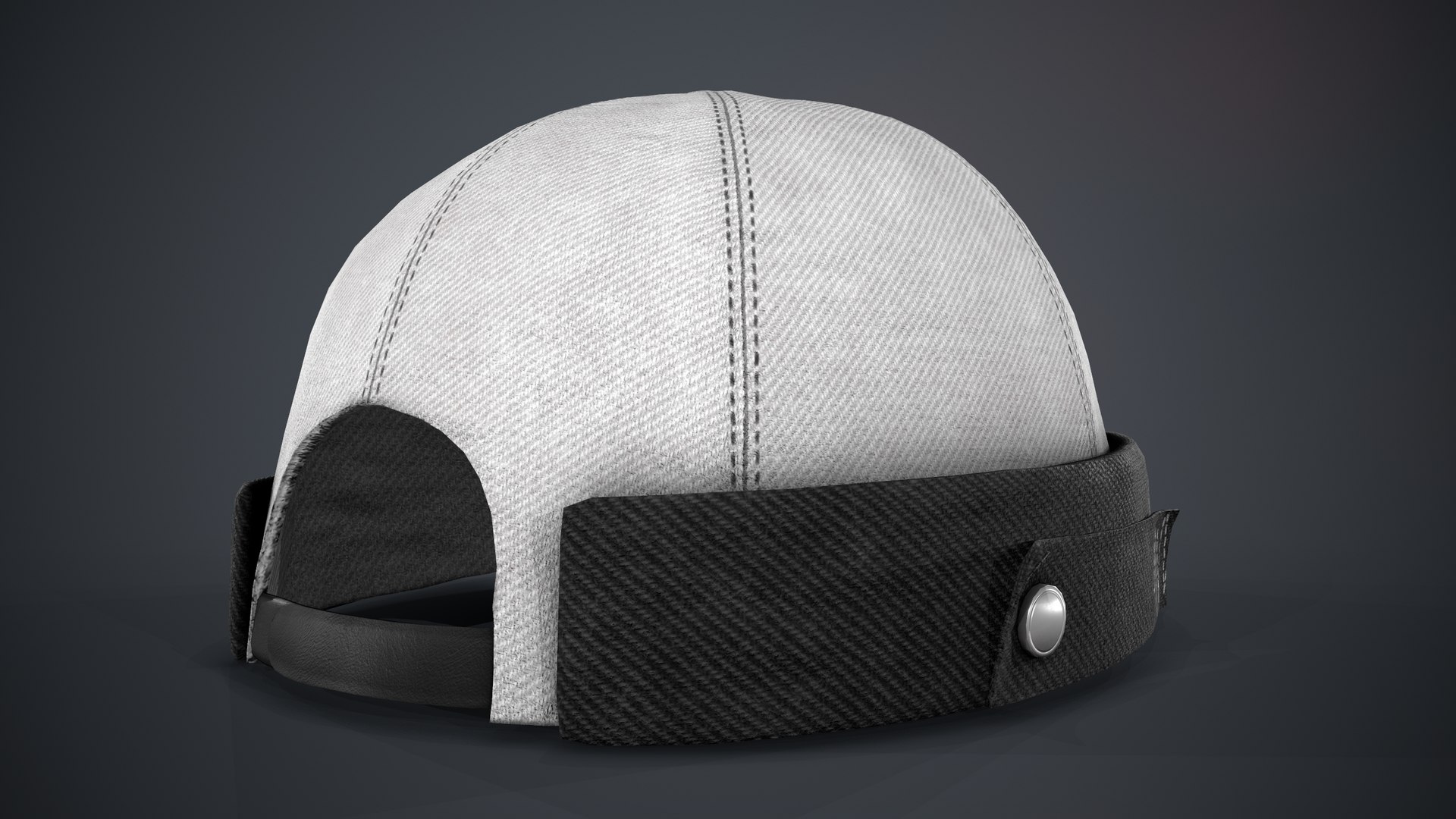 White jeans brimless cap 3D model - TurboSquid 1657473