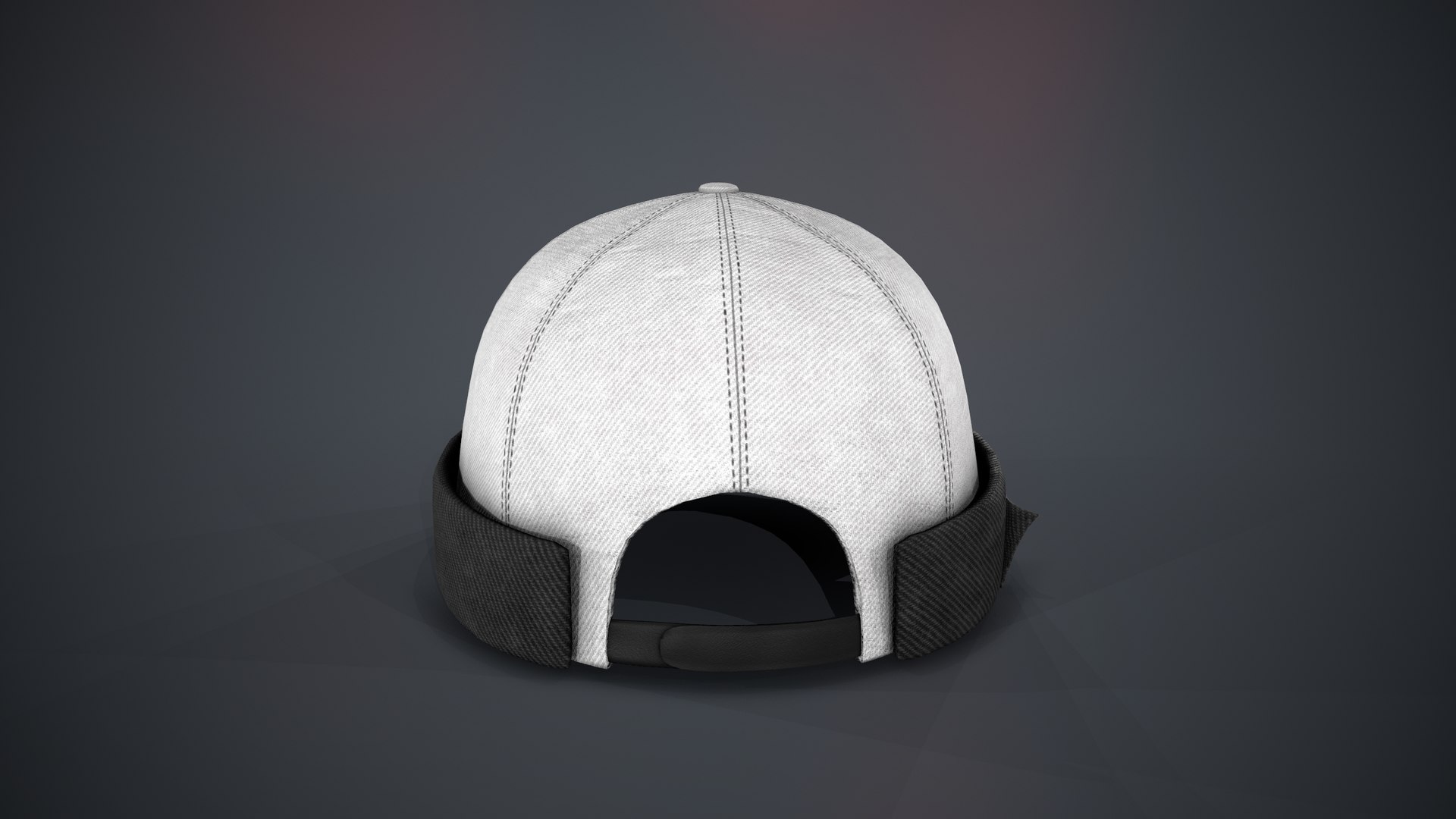 White jeans brimless cap 3D model - TurboSquid 1657473