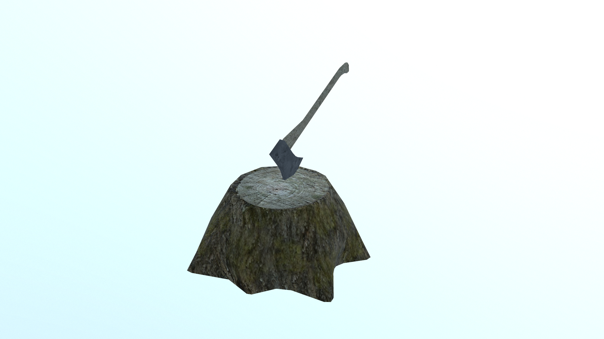 Wooden stump axe 3D model - TurboSquid 1182184