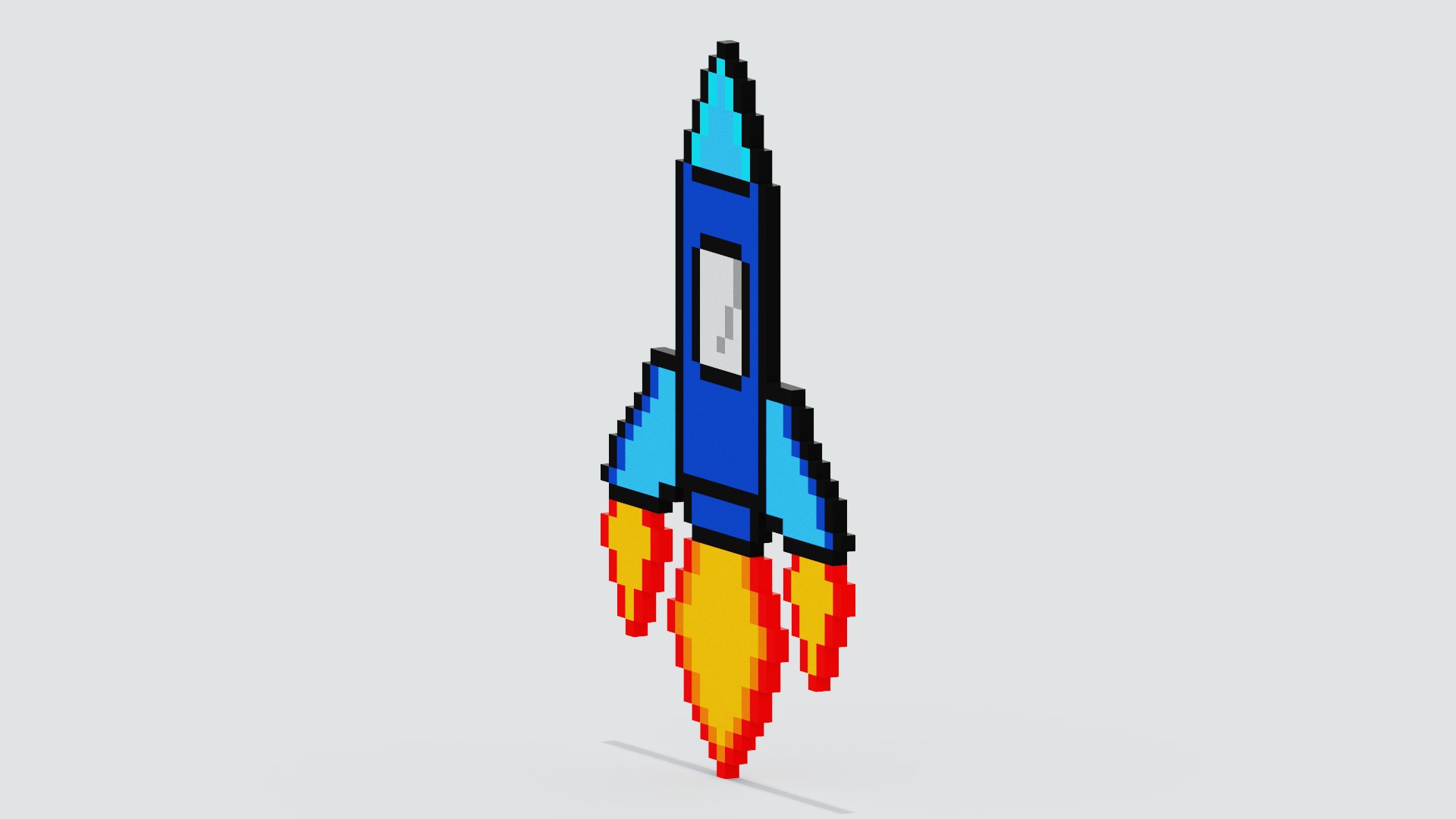 Pixel Rocket 3D - TurboSquid 2019619