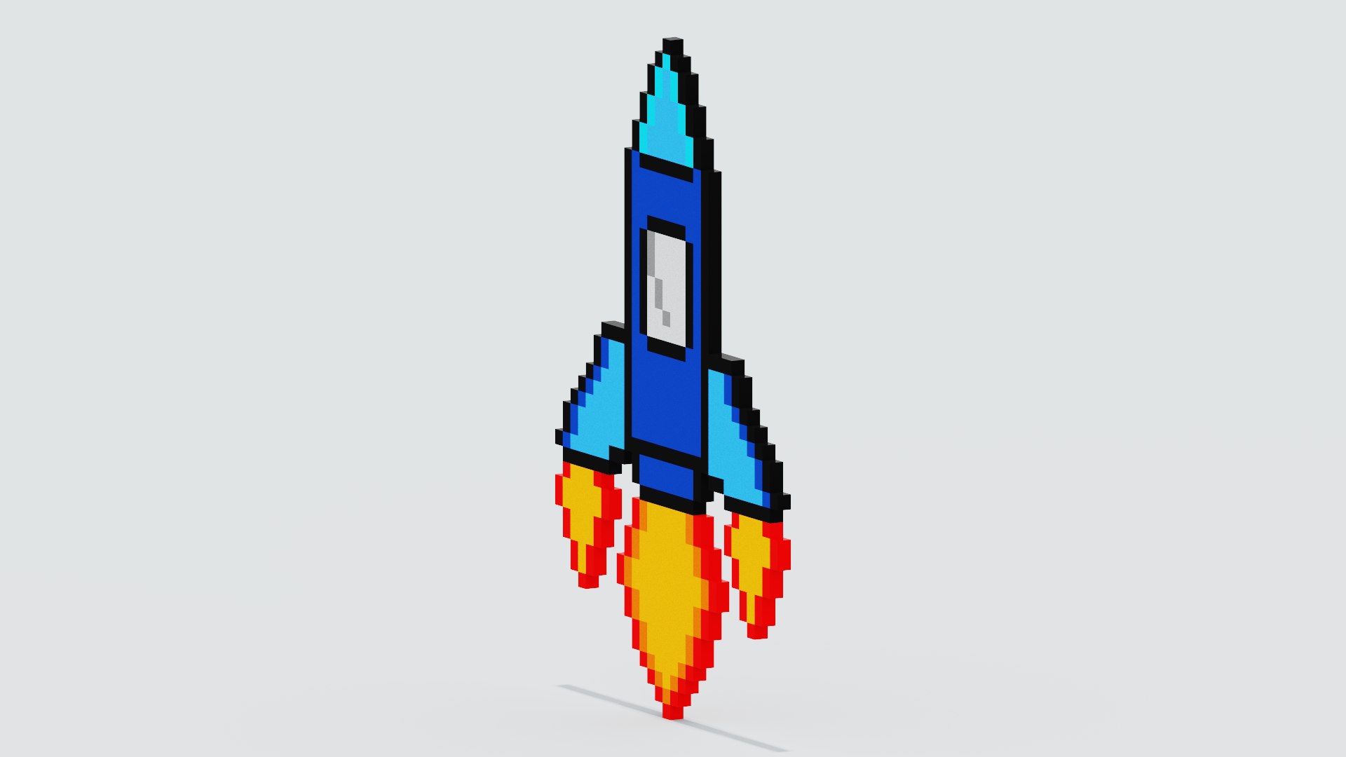 Pixel Rocket 3D - TurboSquid 2019619