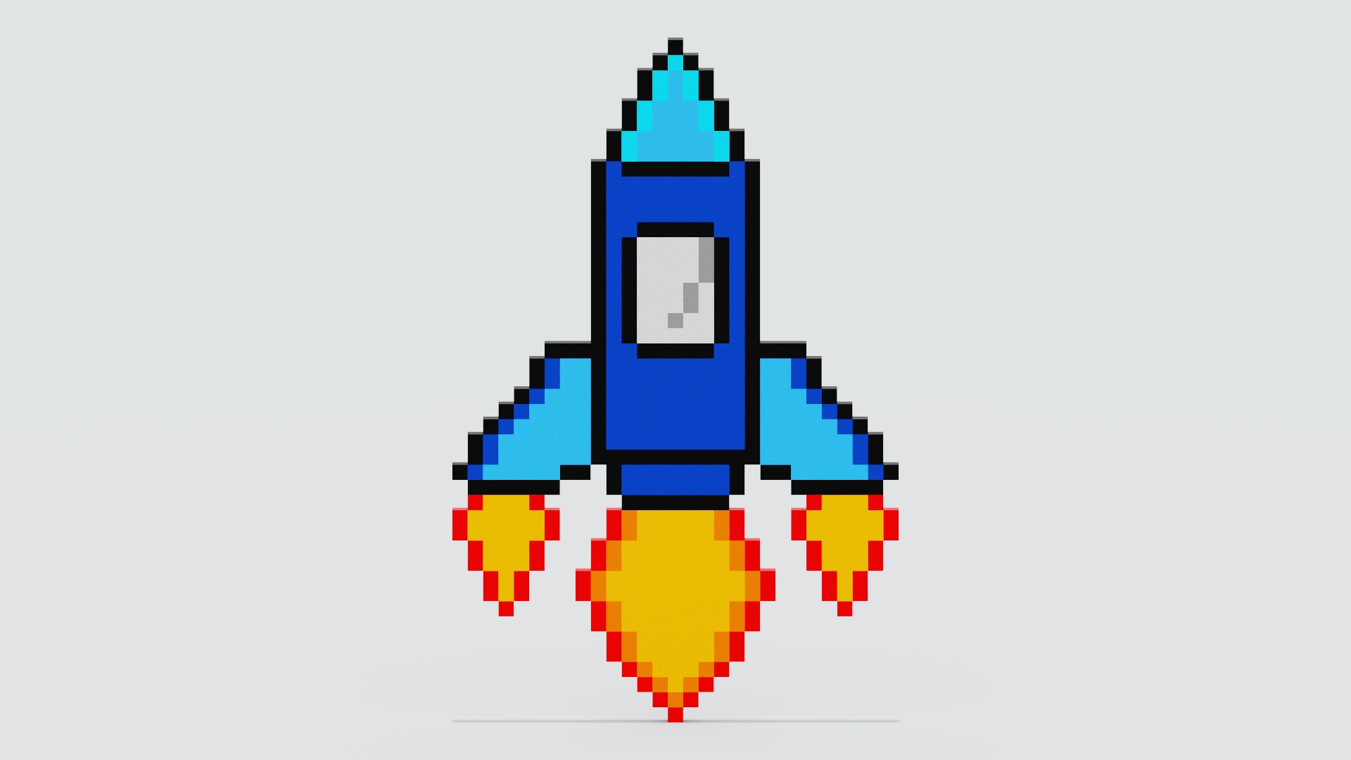 Pixel Rocket 3D - TurboSquid 2019619