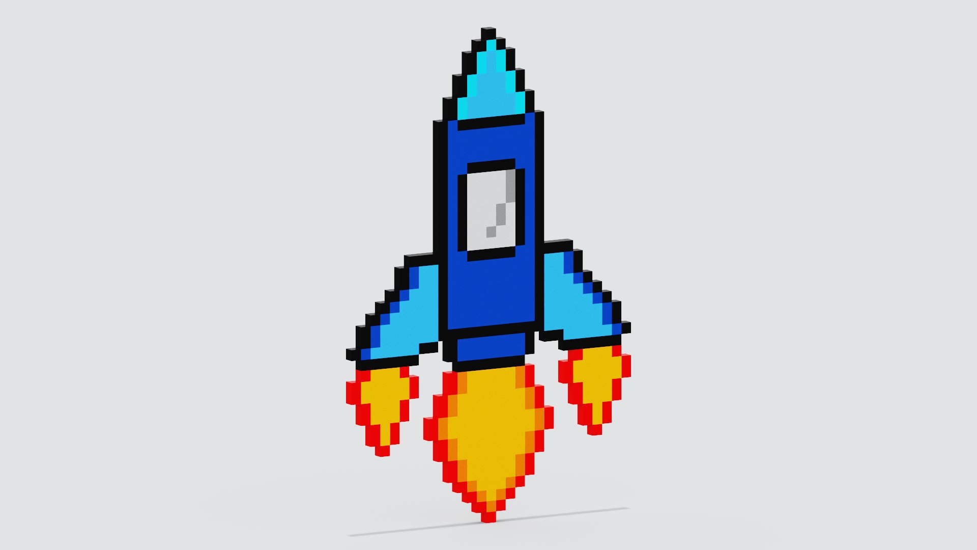 Pixel Rocket 3D - TurboSquid 2019619