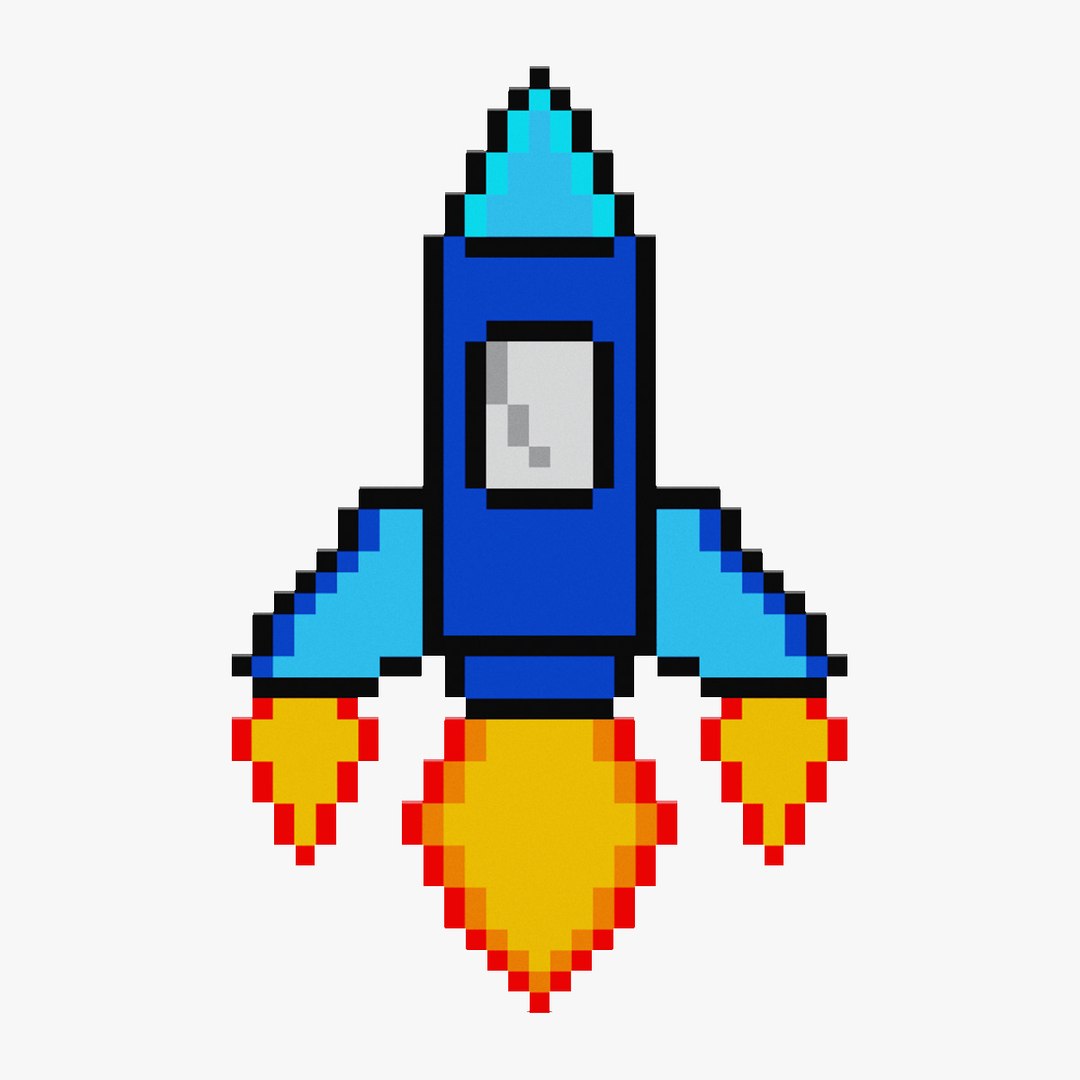 Pixel Rocket 3D - TurboSquid 2019619