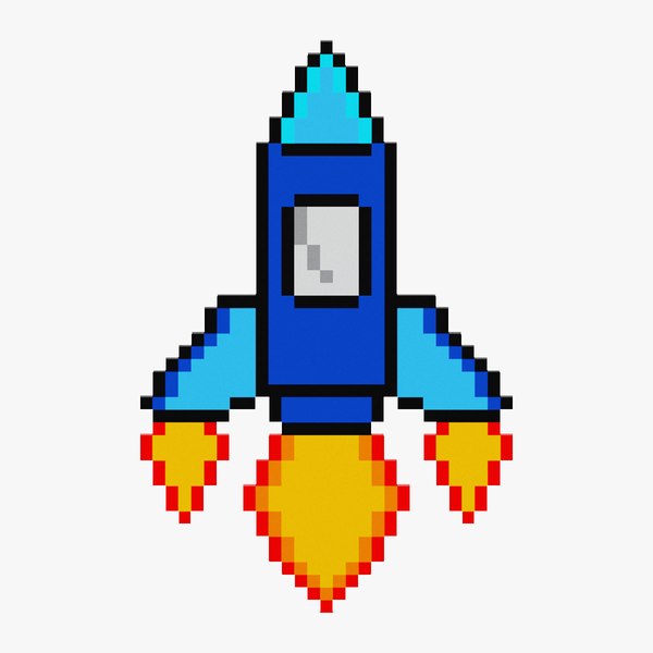 modelo 3d Cohete de píxeles - TurboSquid 2019619