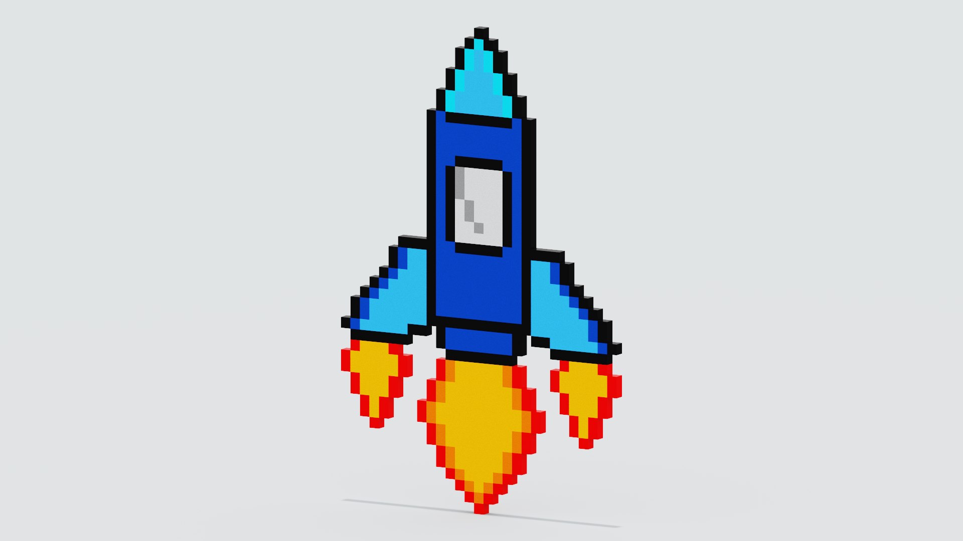 Pixel Rocket 3D - TurboSquid 2019619