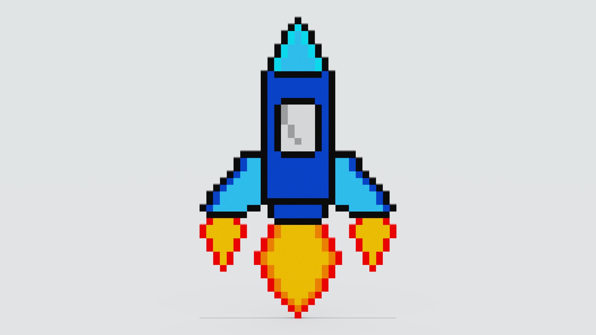 Pixel Rocket 3D - TurboSquid 2019619