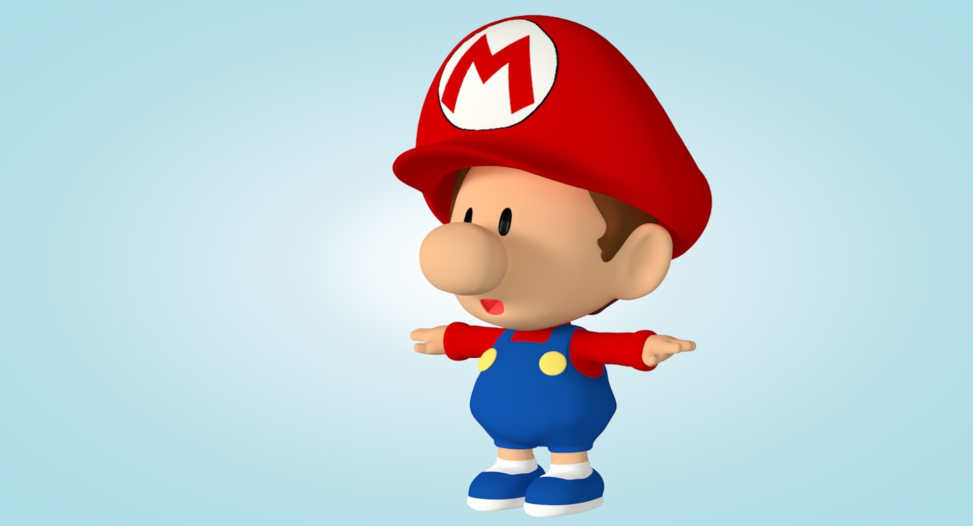 3d 3ds baby mario bros cartoon character