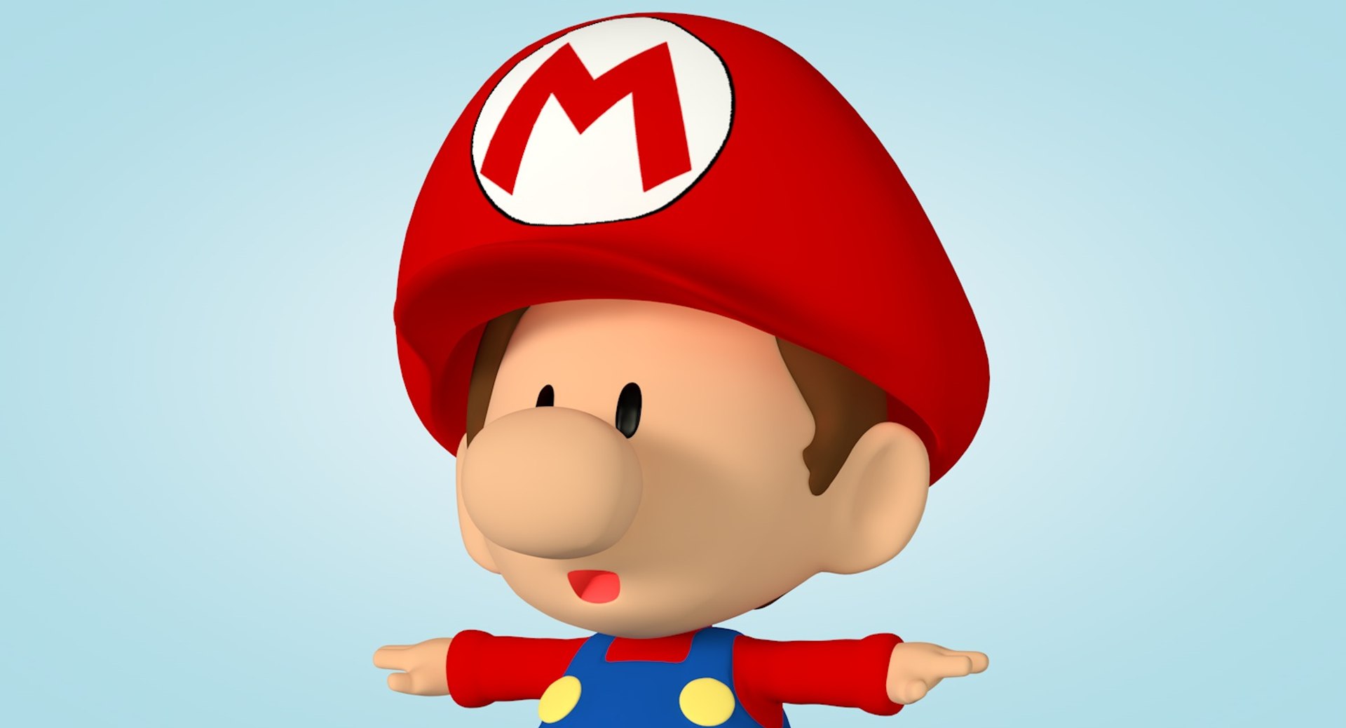 3d 3ds baby mario bros cartoon character