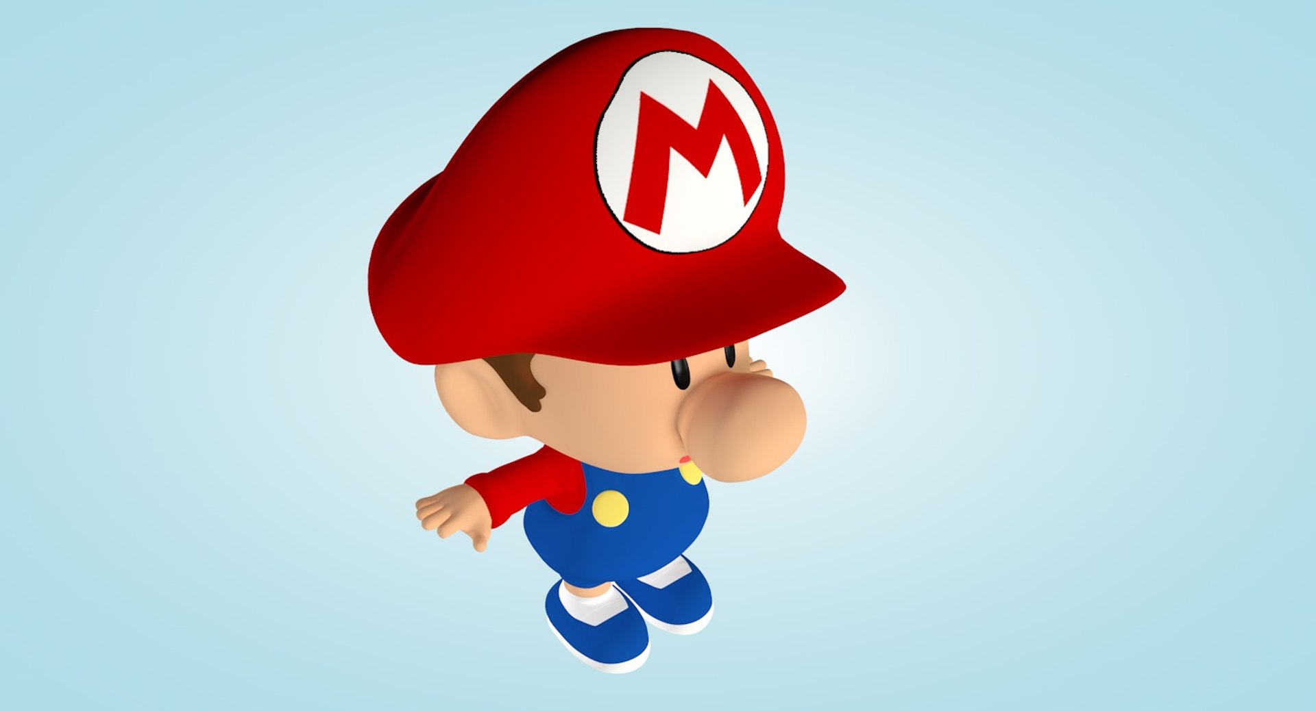 3d 3ds baby mario bros cartoon character