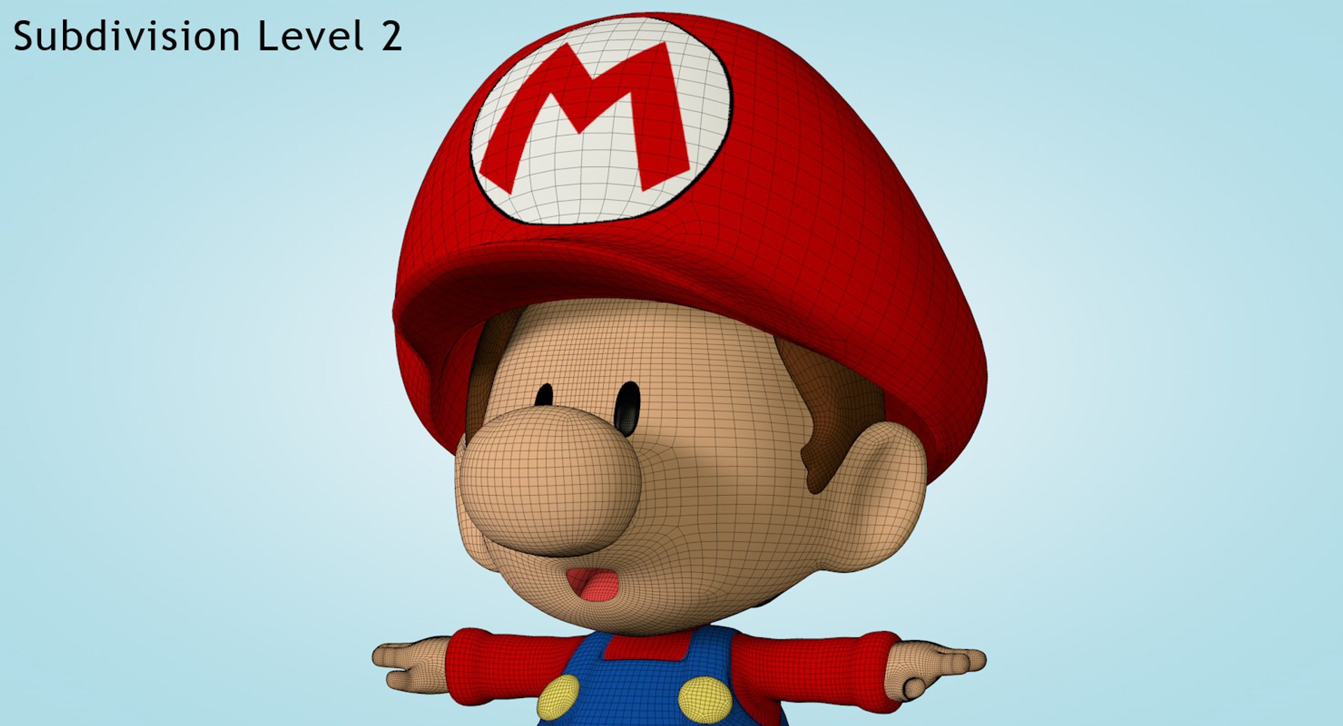 3d 3ds baby mario bros cartoon character