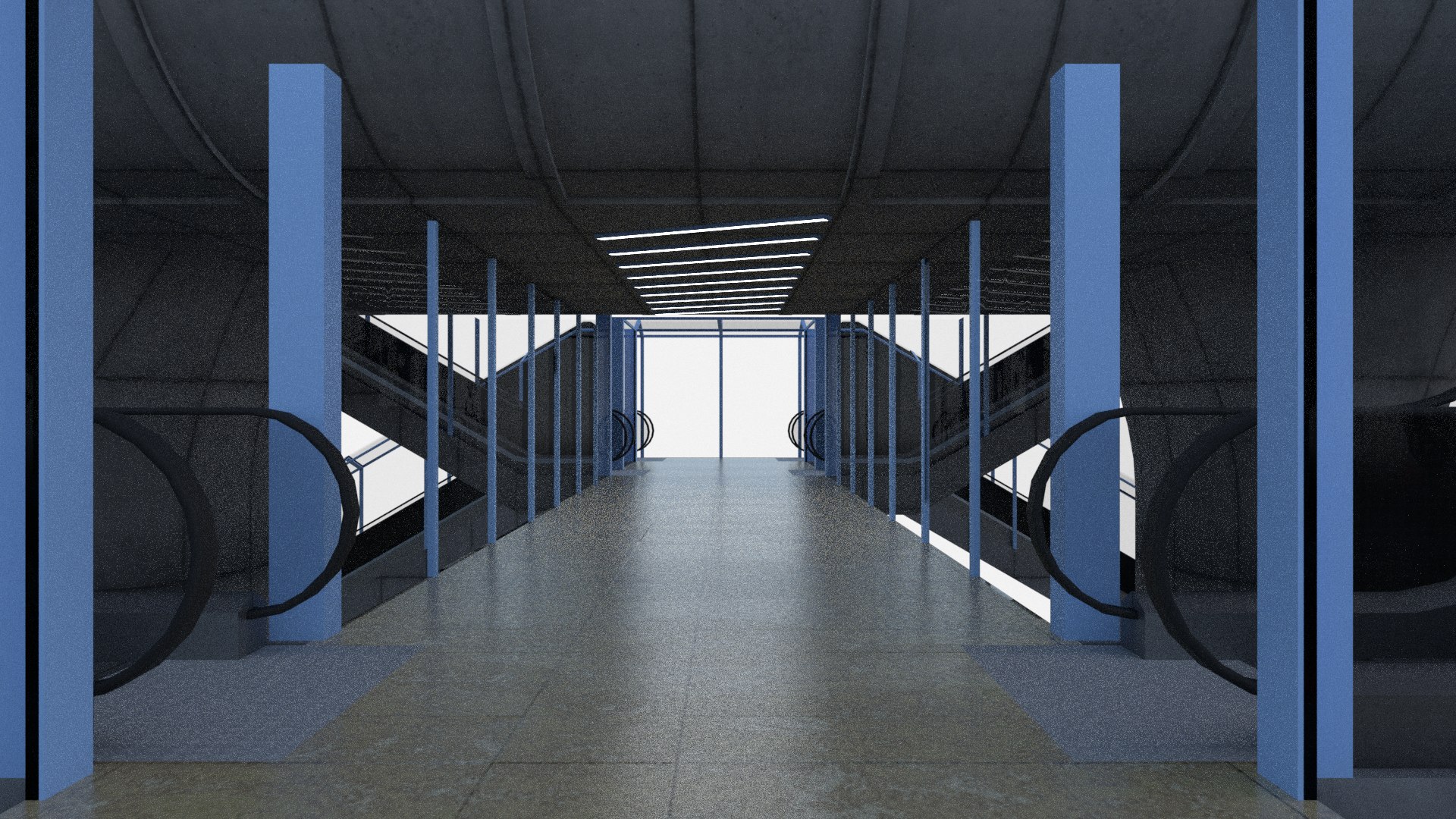 3D Monorail Station Textured With Train - TurboSquid 1890870