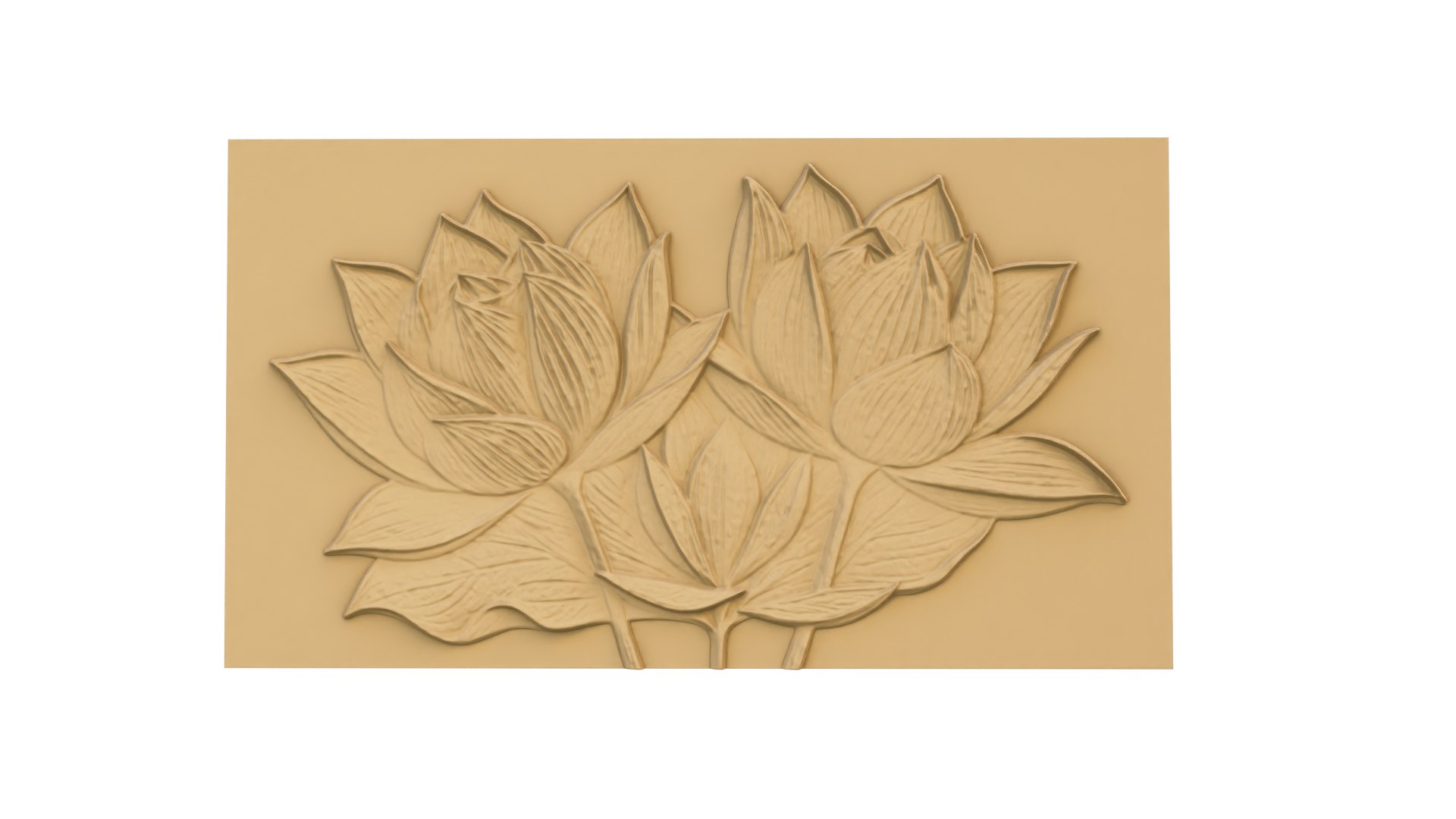3D Modern Lotus Panel Wall Decor Set Wall Relief Mural CNC 141 ...