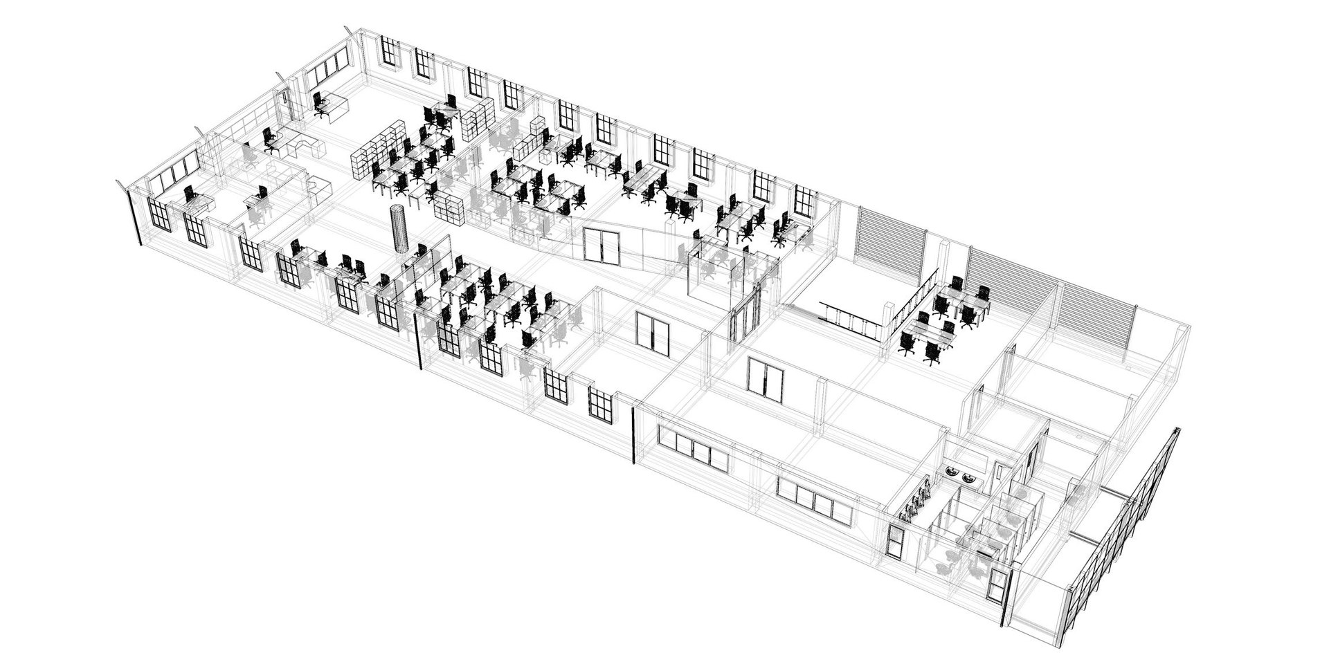 Office Plan In Building Cut 3D - TurboSquid 2071042