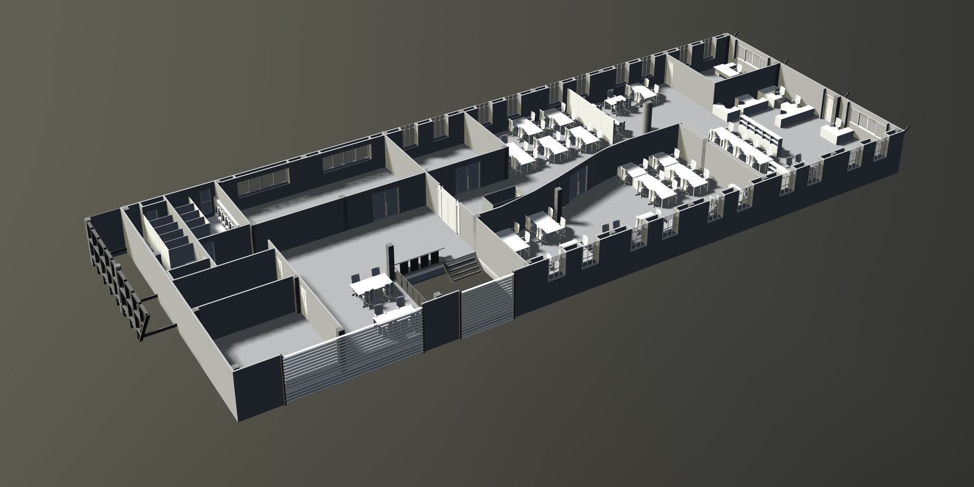 Office Plan In Building Cut 3D - TurboSquid 2071042