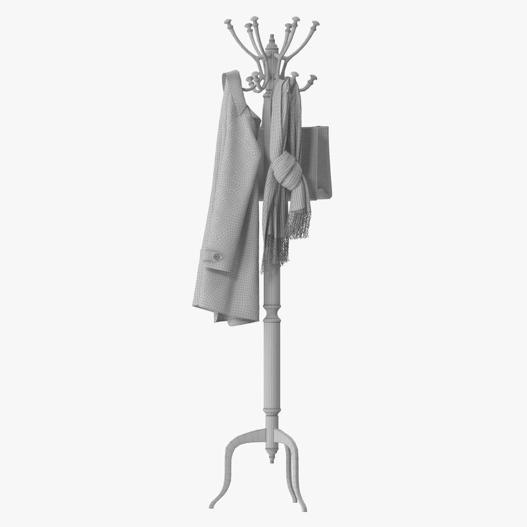 Aluminum Solid Coat Rack 3D Model - TurboSquid 2144660