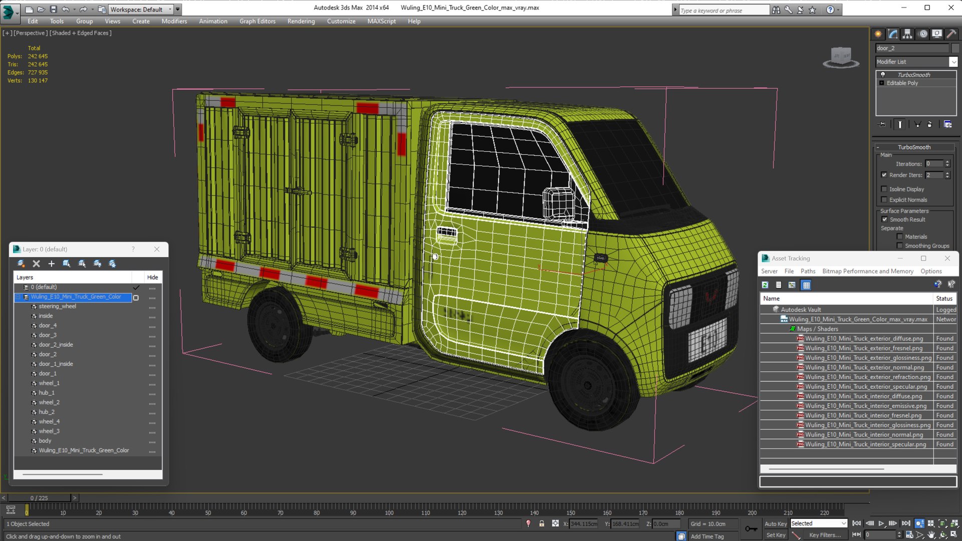 3D Wuling E10 Mini Truck Green Color - TurboSquid 2155805