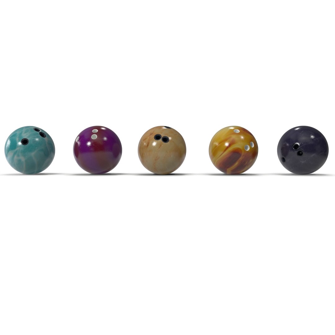 Bowling Balls Set 3d Model