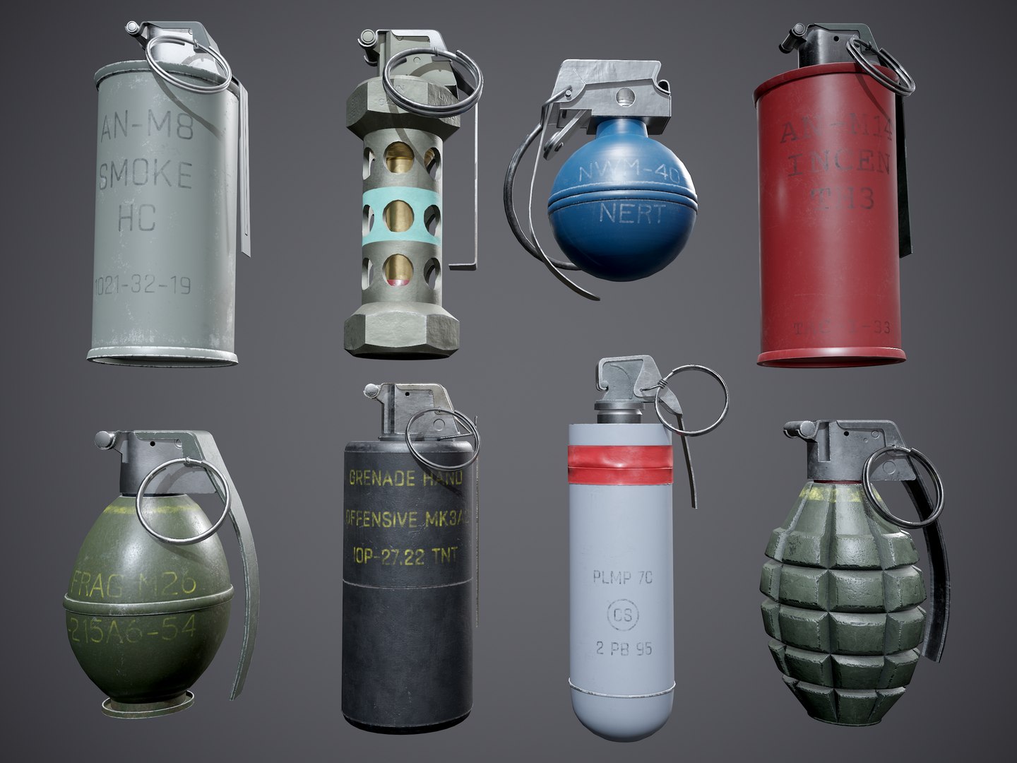 Grenade Pack 3D Model - TurboSquid 1879402