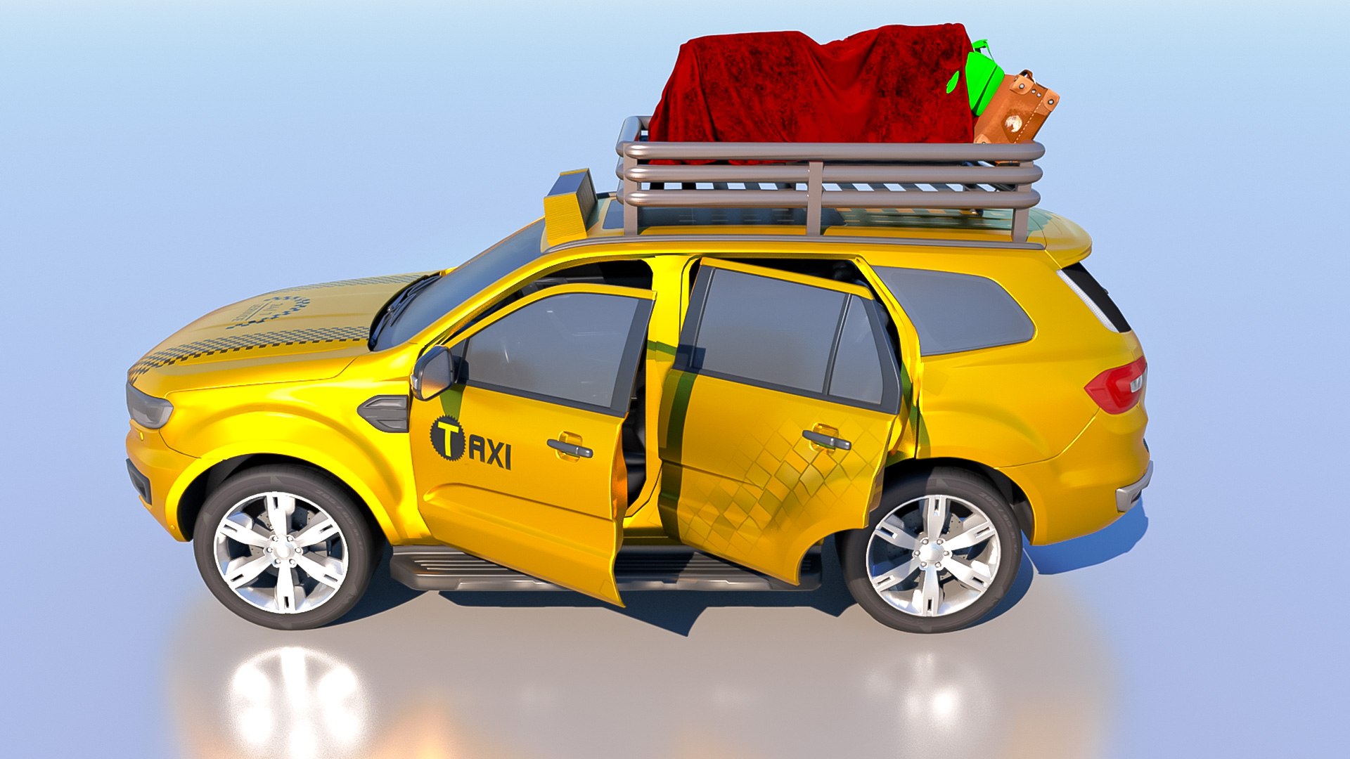 3D High-Poly 3D Taxi Model - Realistic And Detailed For Professionals ...
