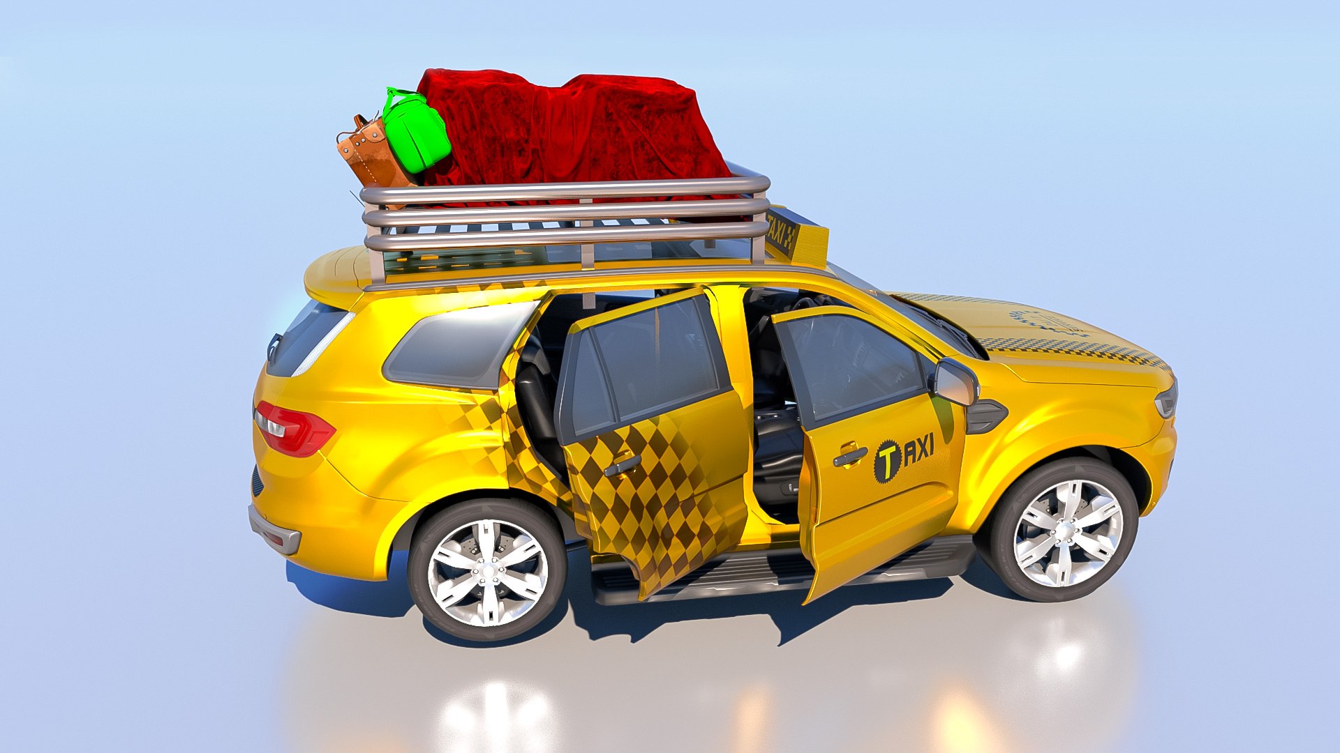 3D High-Poly 3D Taxi Model - Realistic And Detailed For Professionals ...