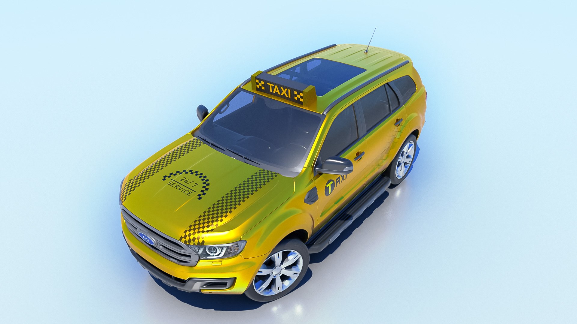 3D High-Poly 3D Taxi Model - Realistic And Detailed For Professionals ...