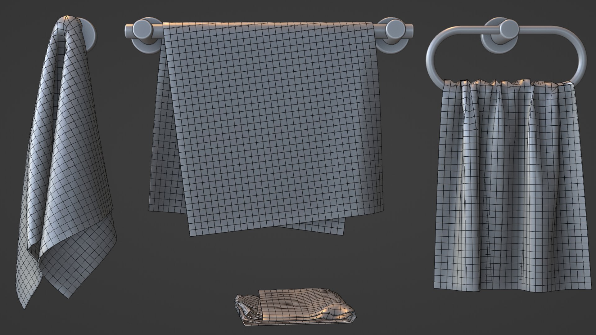 Set Of Towels 3D Model - TurboSquid 2088954