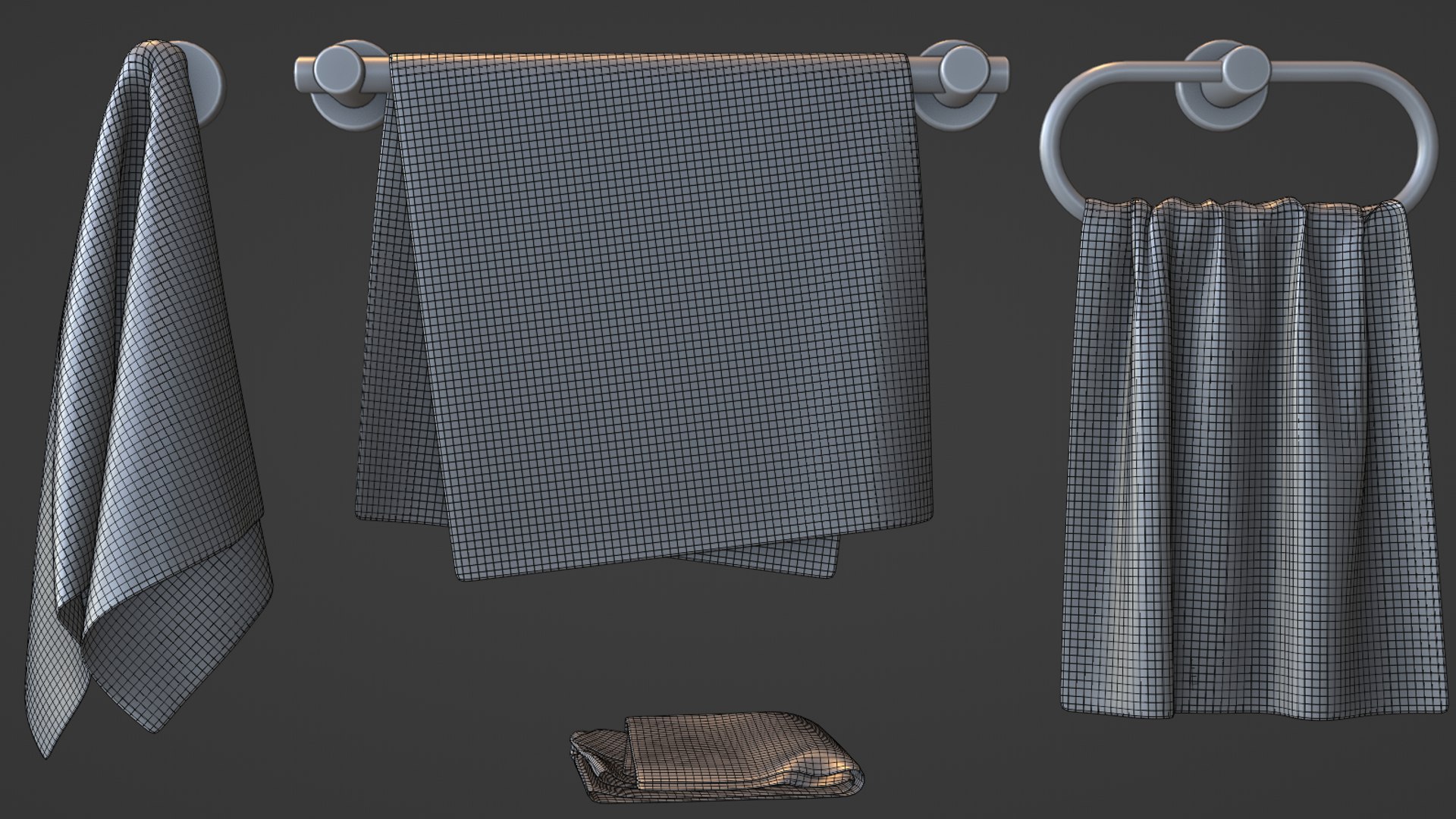 Set Of Towels 3D Model - TurboSquid 2088954