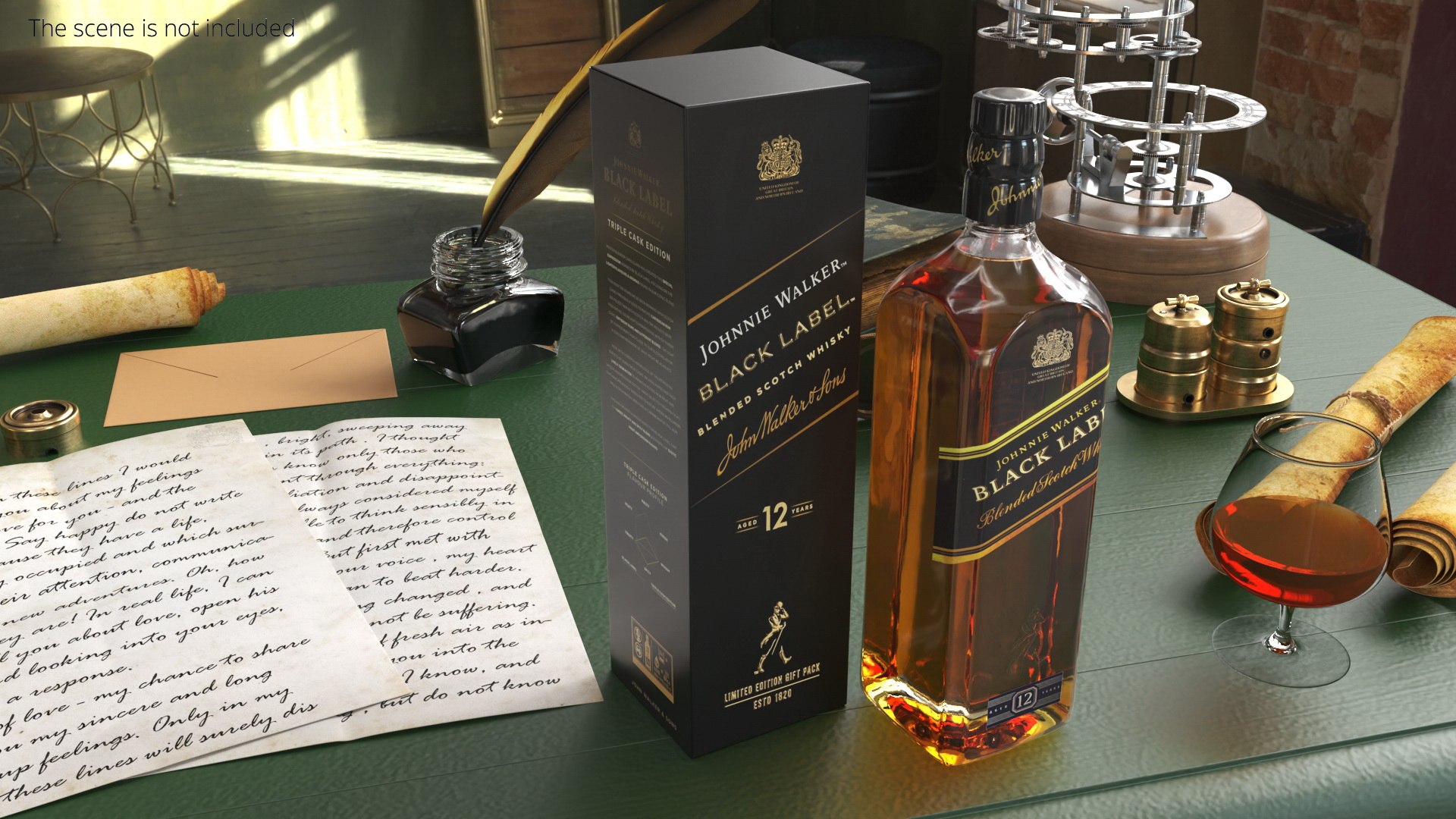 3D Johnnie Walker Black Label Scotch Whisky 12 Years Boxed - TurboSquid ...