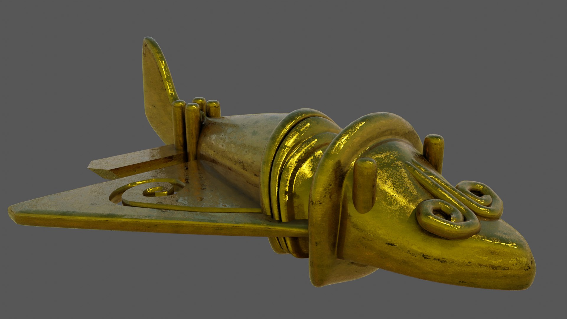Precololonial Plane Gold - Avion Precolombino 3D Model - TurboSquid 1959231
