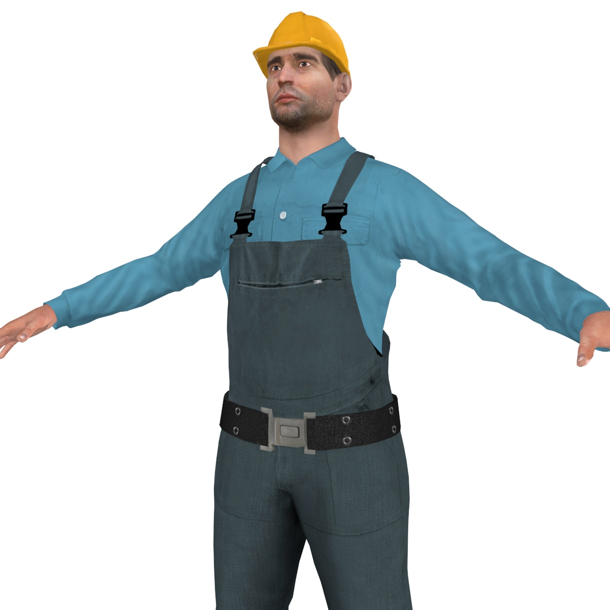 rigged worker man 3d max