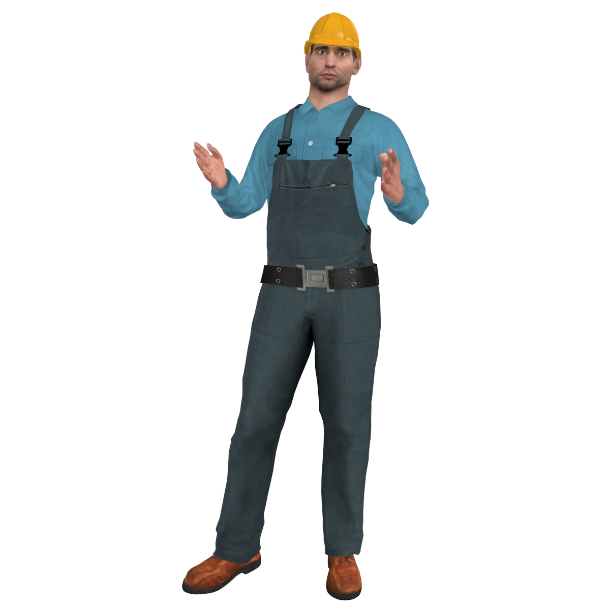 rigged worker man 3d max