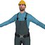 rigged worker man 3d max