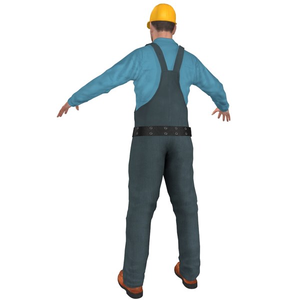 rigged worker man 3d max