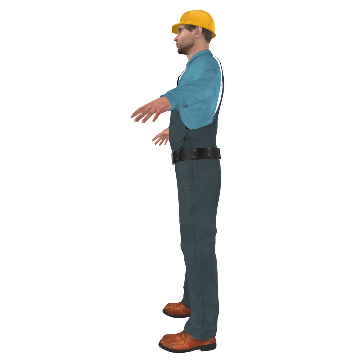 rigged worker man 3d max