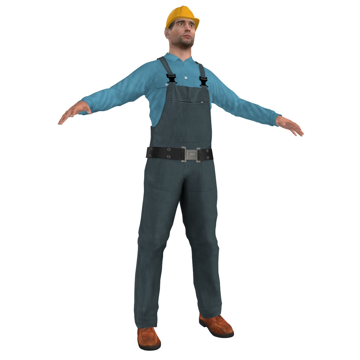 rigged worker man 3d max