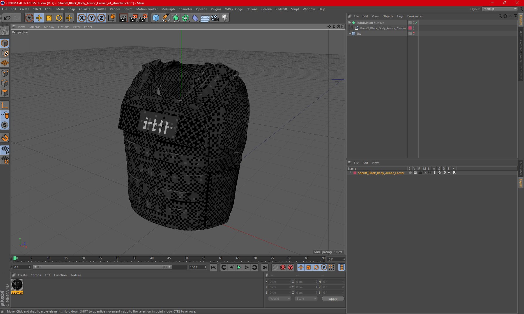 Sheriff Black Body Armor Carrier 3D - TurboSquid 2098037
